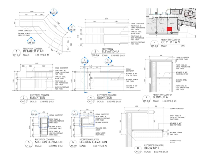 Draft detailed plan and millwork drawings from autocad by Joiswang | Fiverr