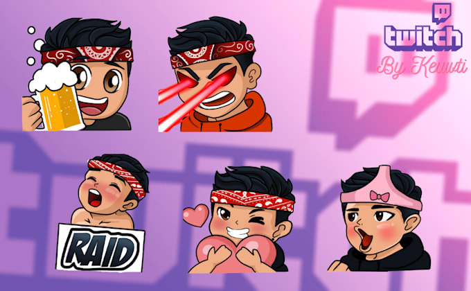 Create Cute Custom Chibi Twitch Emotes And Badges By Keuwti Fiverr