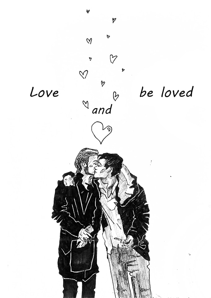 Draw you and your partner with ink by Vittoraart | Fiverr