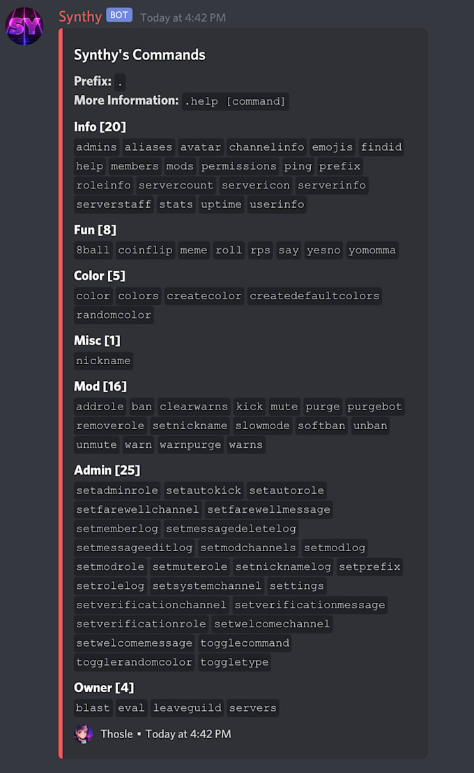 Code you a discord bot by Thosledev | Fiverr
