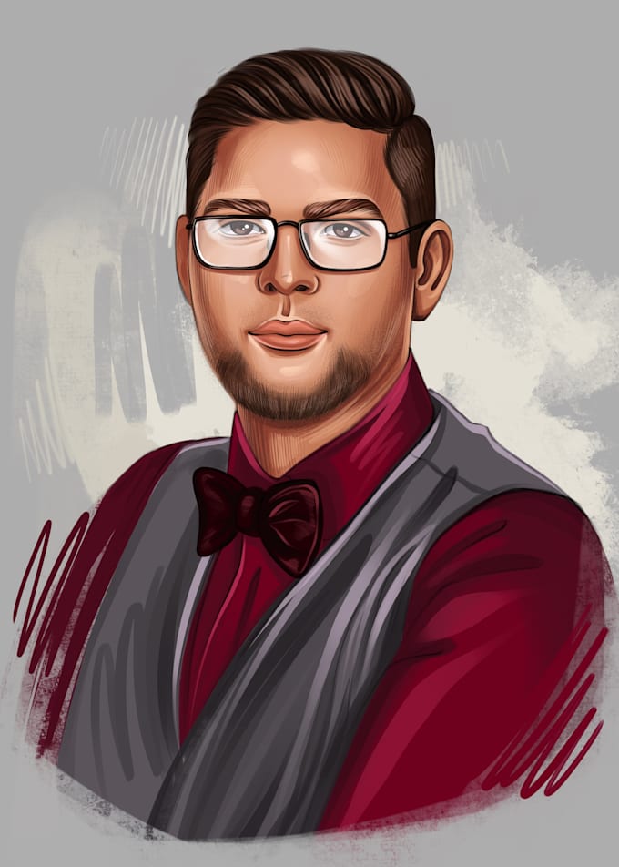 Draw realistic male portrait by Lenataricina | Fiverr