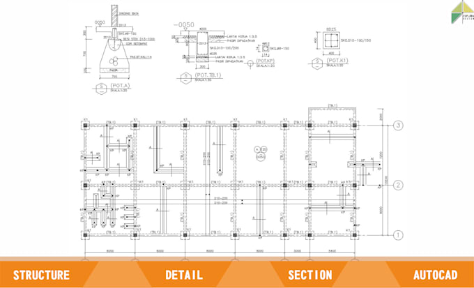 Draw a floor plan and structural details using autocad by Esplora | Fiverr