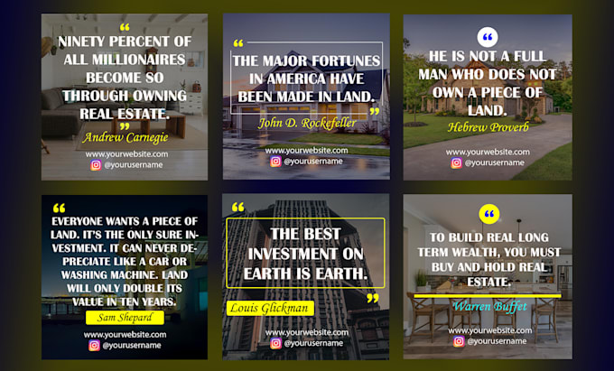 Design 300 real estate business quotes by Williamsok | Fiverr