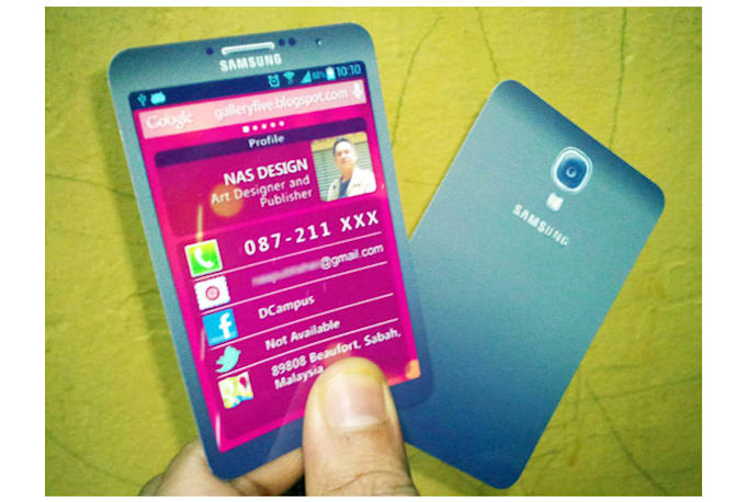 Design samsung s4 android jellybean business card by Oniisama | Fiverr