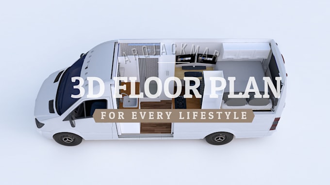 Do 2d to 3d floor plan for vans by Arqjackmar | Fiverr