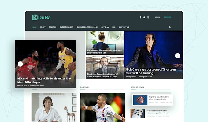 Design website with html, css, javascript, react js, and php by Ar ...