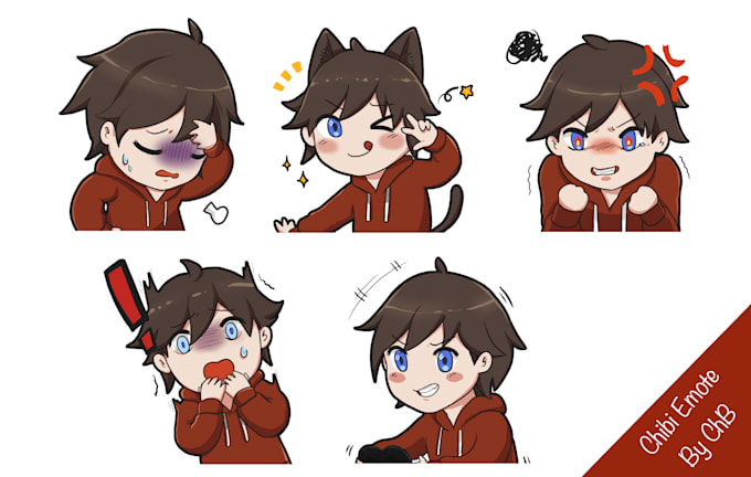 Draw chibi emotes sticker for you by Chananthidabsa | Fiverr