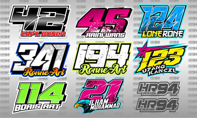 Do logo creations racing number by Ronihardiansah | Fiverr