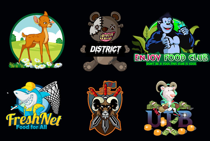 Design cute awesome cartoon or character logo design by Mascotguy | Fiverr