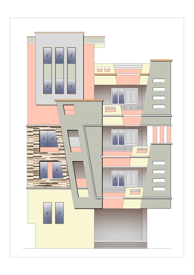 Freelance designing architectural elevations,logo design, by Khcad7 ...