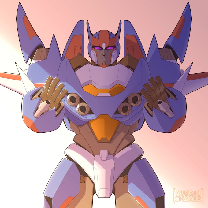 Draw mecha characters into a cute style by Kusakichan15 | Fiverr