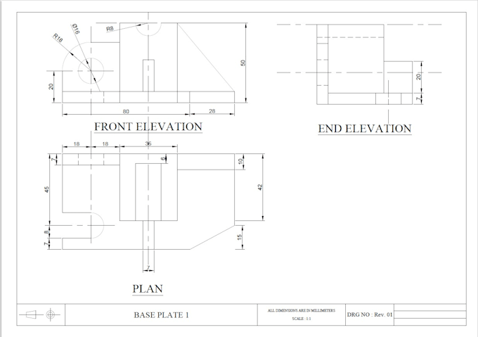 Design 2d drawing, plan, front and side elevation in autocad by ...