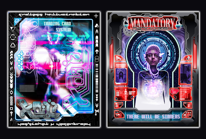 Design futuristic cards templates by Negentropycover | Fiverr