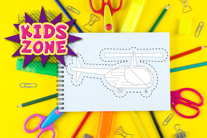 Make a scissor skills coloring pages for kids by Ouma_design | Fiverr