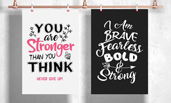 Design minimalist typography motivational quotes poster wall arts by ...