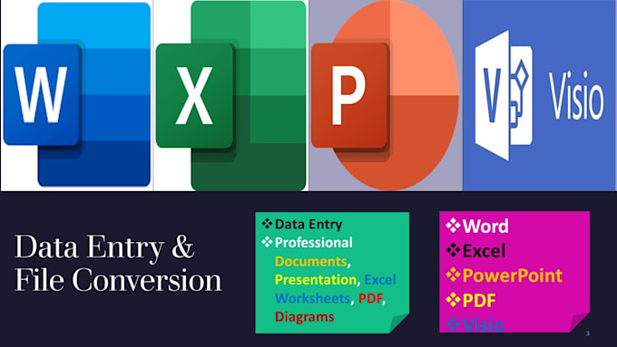Data entry excel word powerpoint pdf file conversion by Digitaldude589 ...