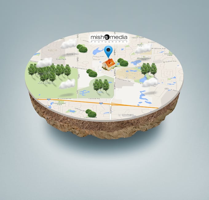 3d map mock up with your location by Arunwilson | Fiverr