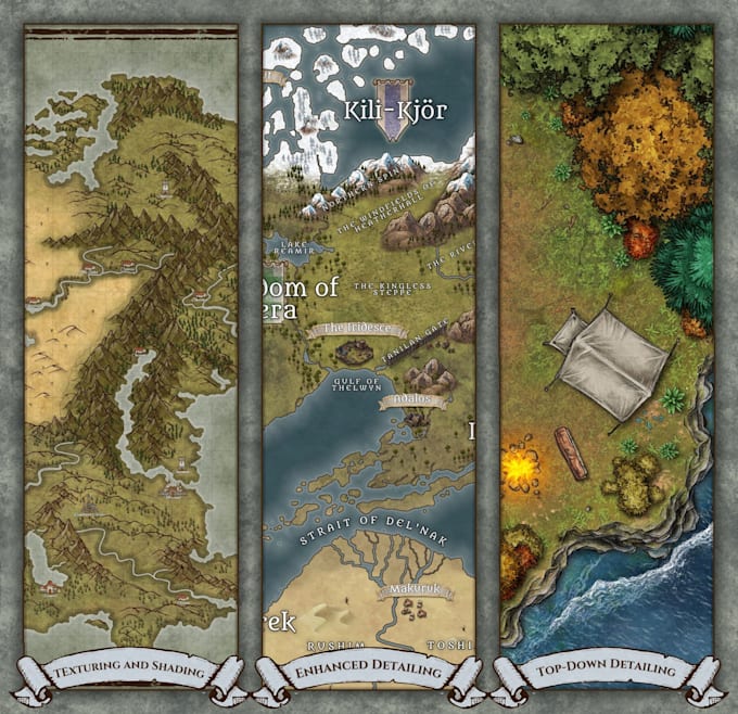 Design a parchment styled fantasy map for your world by Anaykharade ...