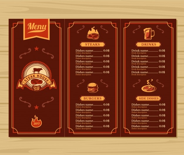 Create a three fold menu card for your restaurant by Yadu21 | Fiverr