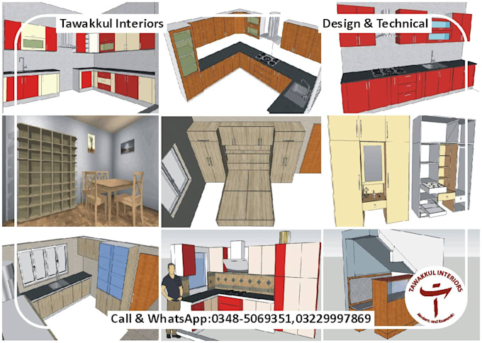 Design 3d kitchens using sketchup by Za_tint | Fiverr