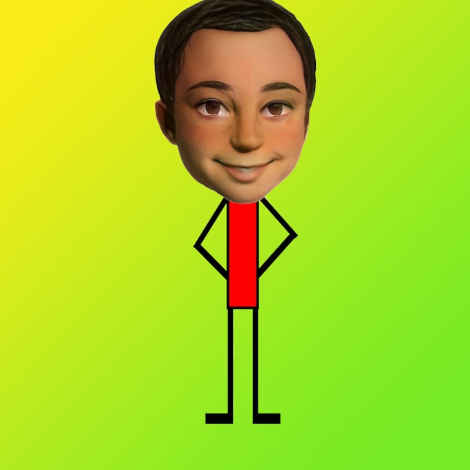 Draw simple, minimalistic stick figure with your cartoon face by Wohi31 ...