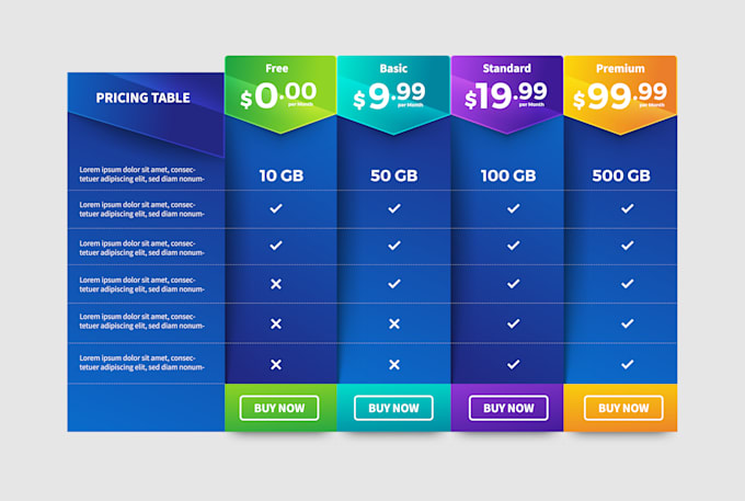 Design price table, price list, pricing menu design, infographics by ...