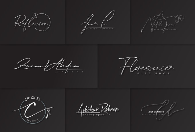 Create modern signature logo with multiple style by Nishatfawzia09 | Fiverr