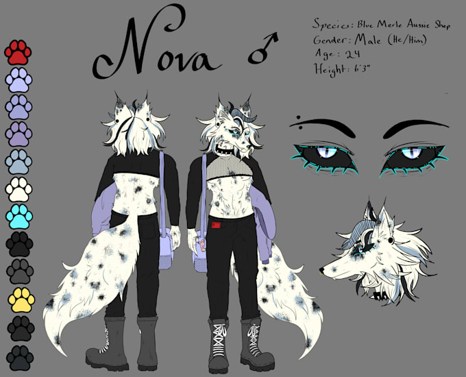 Draw sfw and nsfw furry character ref sheets by Violetaem199861 | Fiverr