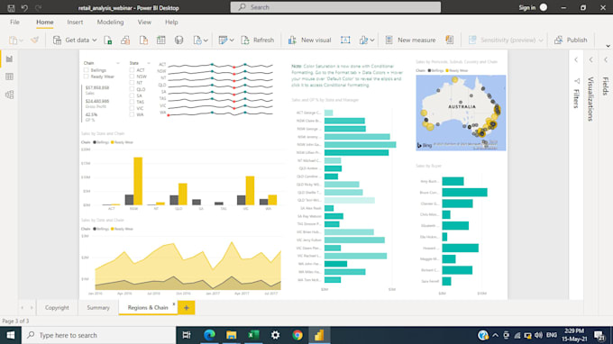 Create charts, graphs and dashboards for your data using power bi