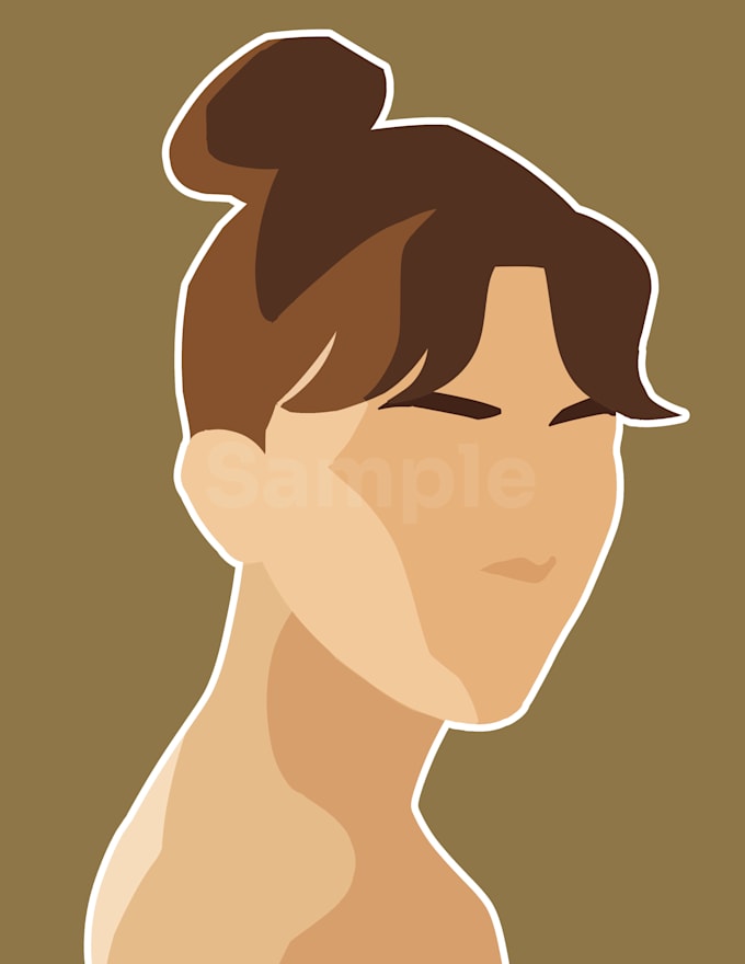 Create flat, minimalist colour block portraits by Aiculart | Fiverr