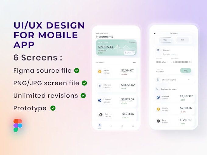 Design ui ux mobile app with prototype on figma by Kureikii | Fiverr