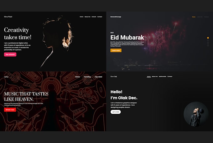 Create a modern design for your website hero section by Xzovo001 | Fiverr