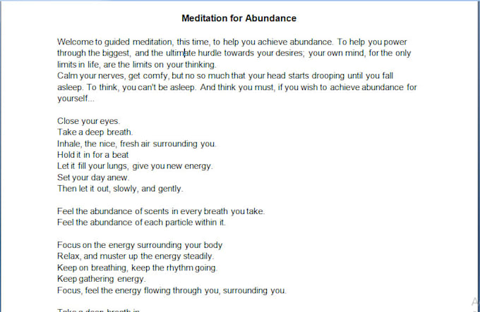 Write guided meditation scripts and affirmations by Scheryar | Fiverr