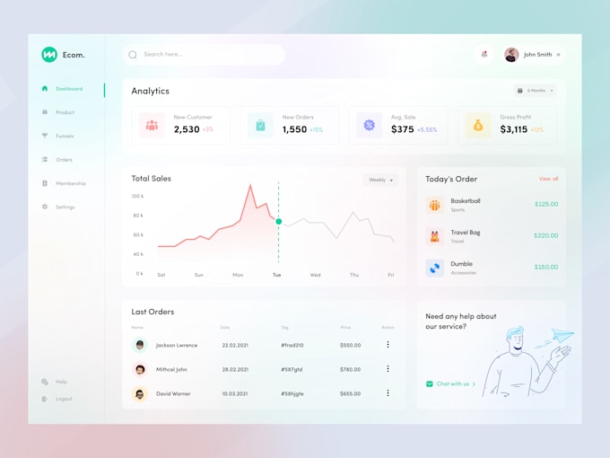 Design web app ui, dashboard ui by Ovi_arafat | Fiverr