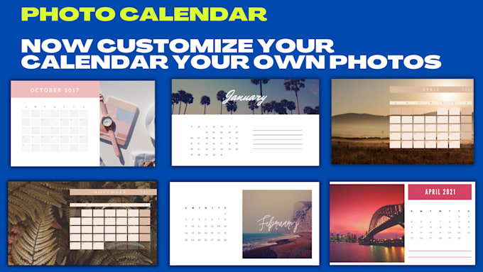 Custom calendar design with photos get a free editable file by ...
