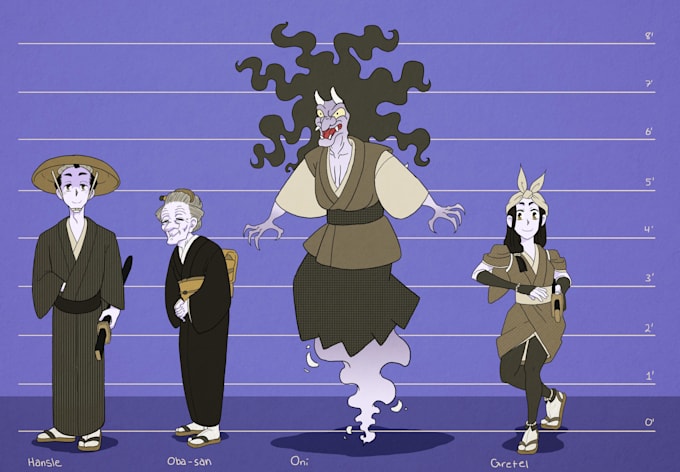 Draw your character line up by Left_to_right | Fiverr