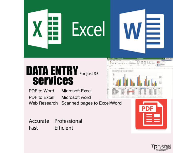 Do perfect data entry, copy paste, web research,typing work in excel spreadsheet by ...