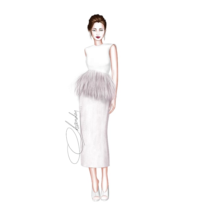 Draw professional fashion illustration, sketch, in my style by ...