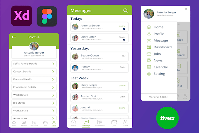 Design your mobile app ui, wireframe, and prototype design by Graphics_hub2 | Fiverr
