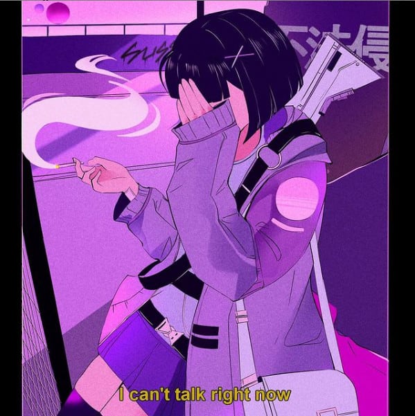 Draw fullbody cartoon vaporwave, retrowave with background by Chad_pp ...