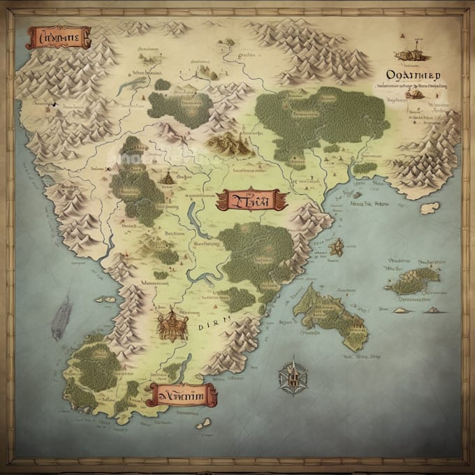 Make a professional fantasy map by Hongkona | Fiverr