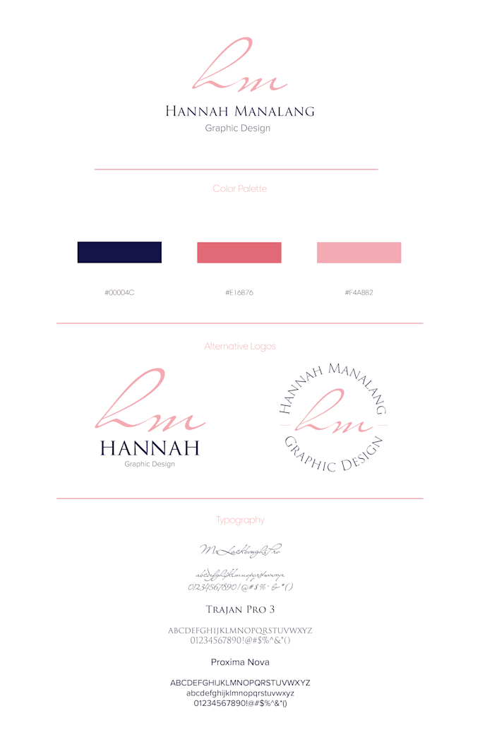 Design a logo and create a simple style guide by Hannahmanalang | Fiverr