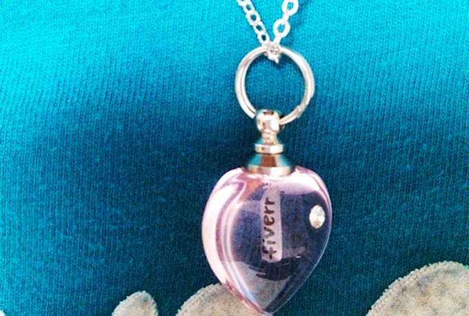 Write on a grain of rice in a heart pendant by Inky | Fiverr