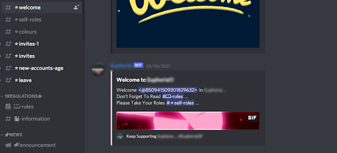 Create discord bot for welcome message by Muhammadawais42 | Fiverr