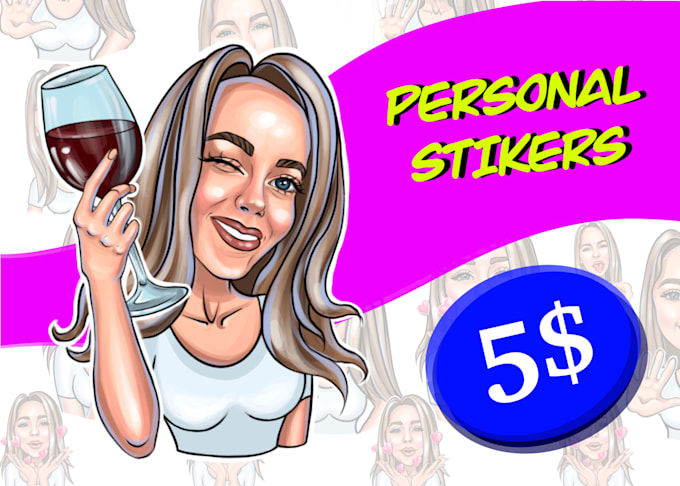 Draw for you personal portraite stickers by Artstorinka | Fiverr
