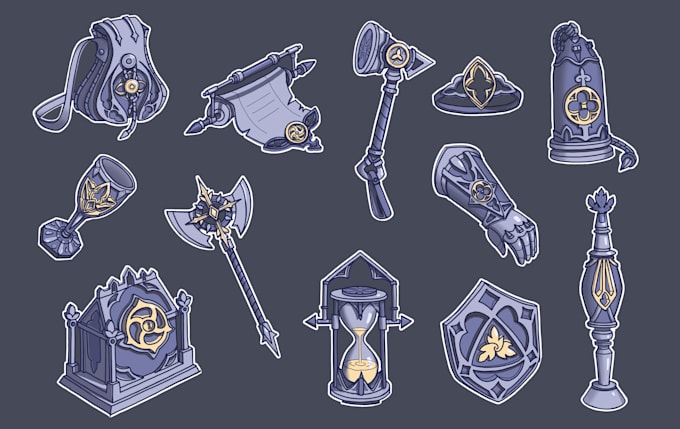 Draw props, item or objects, concept art by Nastassiam | Fiverr