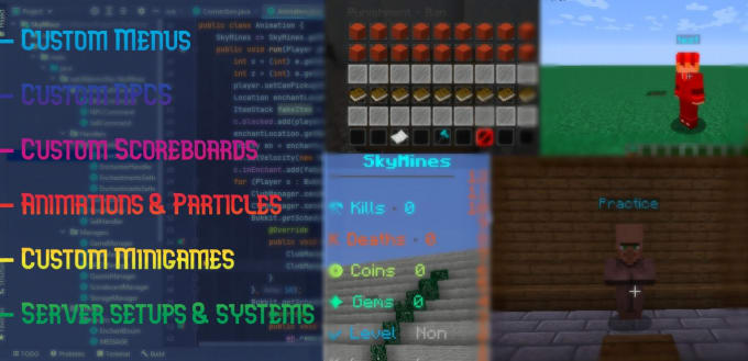 Code custom minecraft java paper spigot bukkit plugins by Qnl1ne | Fiverr