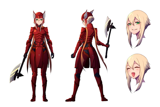 Make an anime style character sheet by Ontaba | Fiverr