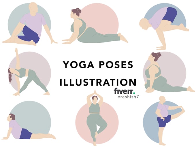Create custom yoga, workout, training illustrations by Erashish7 | Fiverr