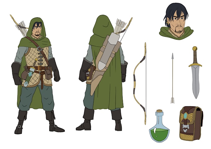 Make character sheet, book cover and fantasy art by Haraartes | Fiverr